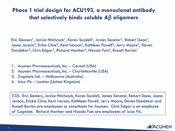 Acumen-Pharmaceuticals_CTAD_presentation_2021-1 | Acumen Pharmaceuticals