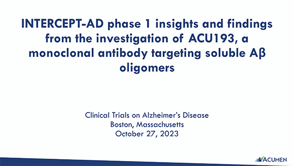 Acumen-Pharmaceuticals_CTAD_presentation_2023-1 | Acumen Pharmaceuticals